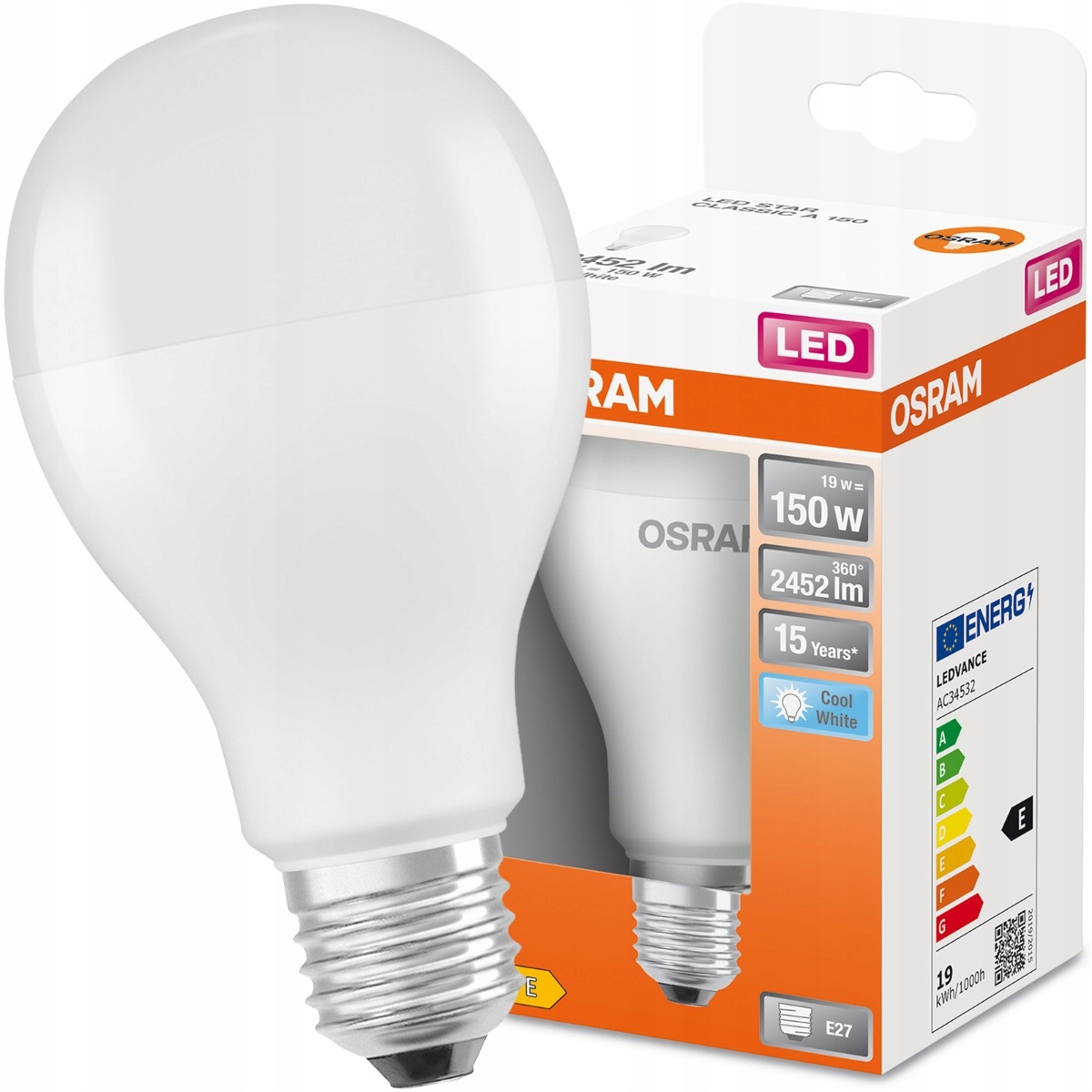 Żarówka LED E27 A60 19W = 150W 2452lm 4000K OSRAM (OSRVALU5330) • Cena ...