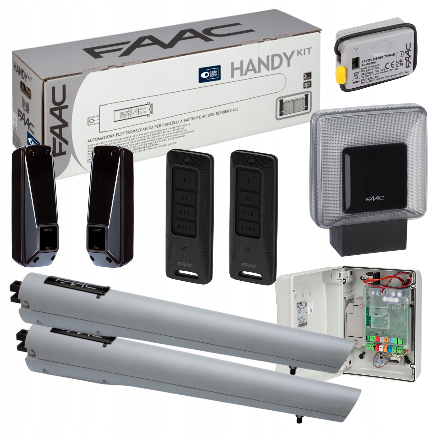 FAAC Handy + Lampa XLED + Pilot XT4FDS 2szt. Napęd do bramy ...