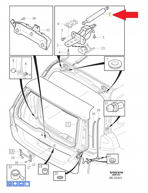 Volvo OE 31217640 silownik teleskop tylnej klapy • Cena, Opinie - Allegro