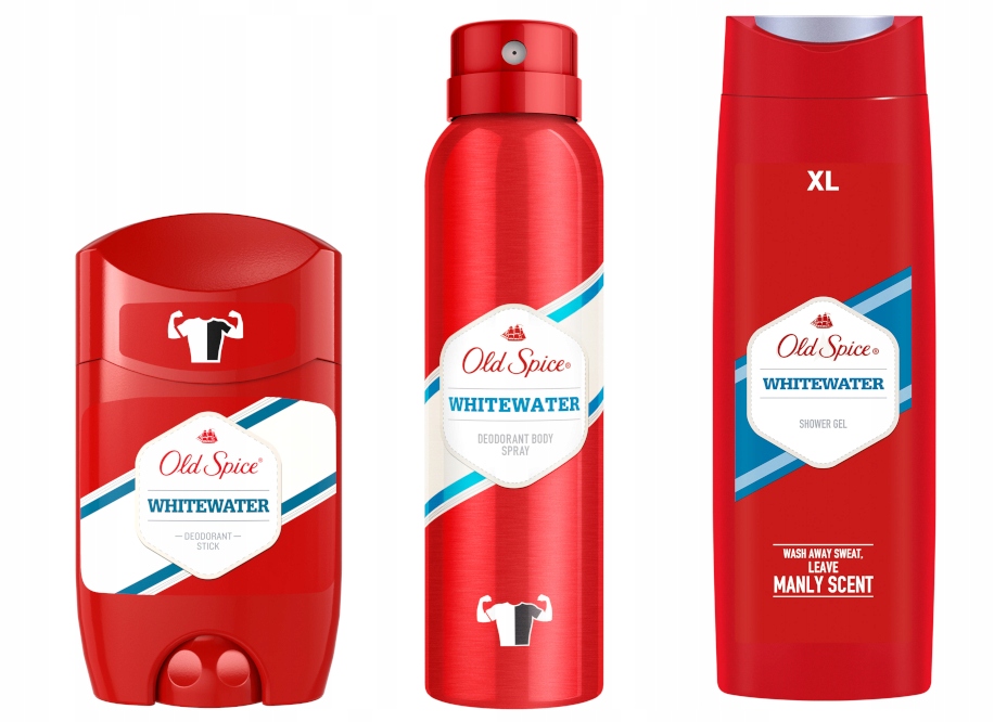 OLD SPICE WHITEWATER ZESTAW SZTYFT+SPRAY+ŻEL400ml (0702750346130 ...