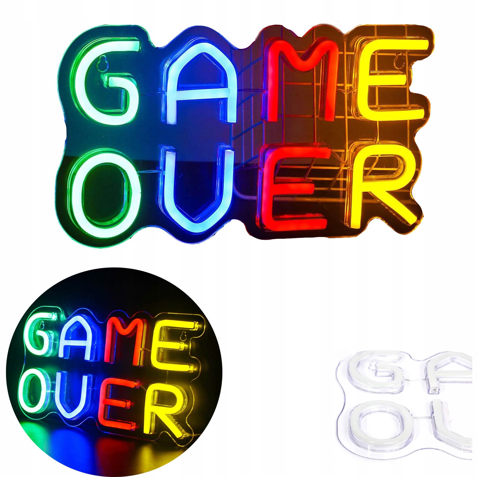 NEON LED NAPIS GAME OVER NAPIS LEDOWY USB DEKORACJE DO POKOJU ...