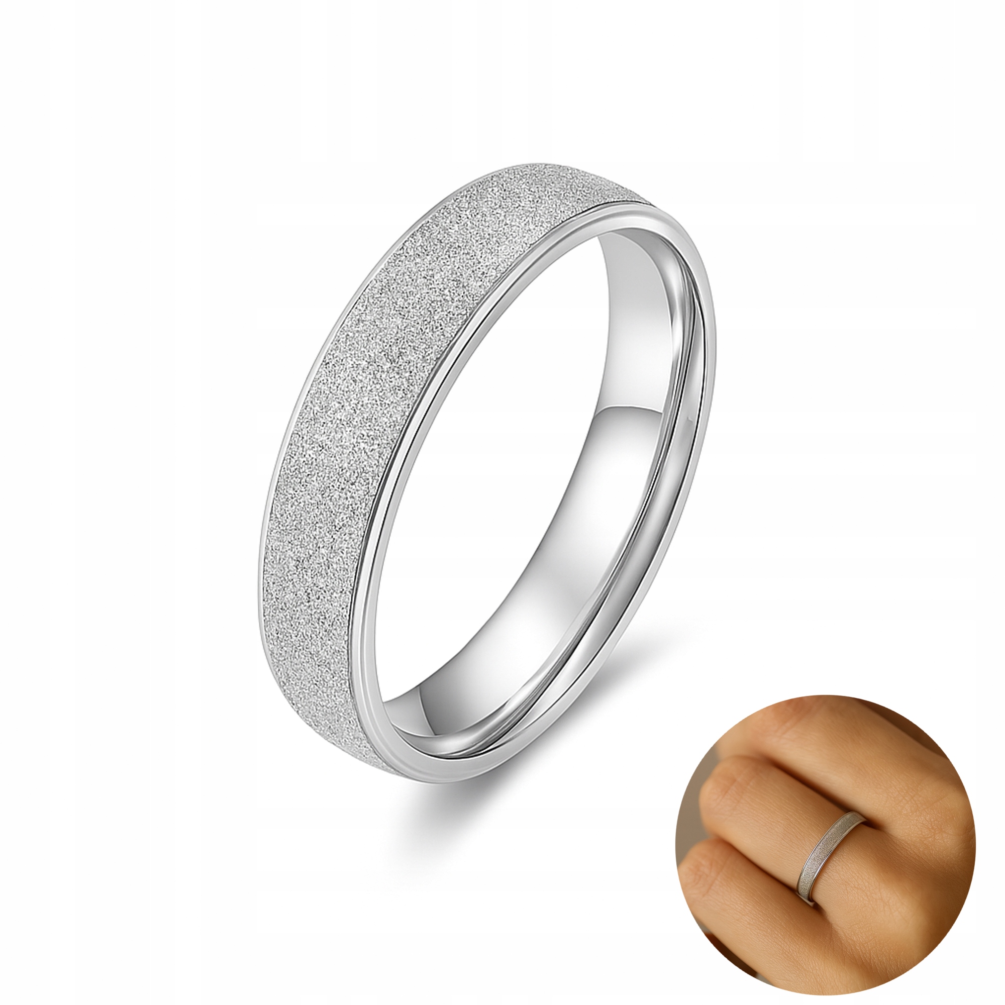 DÁMSKA OBRÚČKA Z UŠĽACHTILEJ OCELE STRIEBORNÁ S TRBLIETKAMI 4 MM R7 za ...