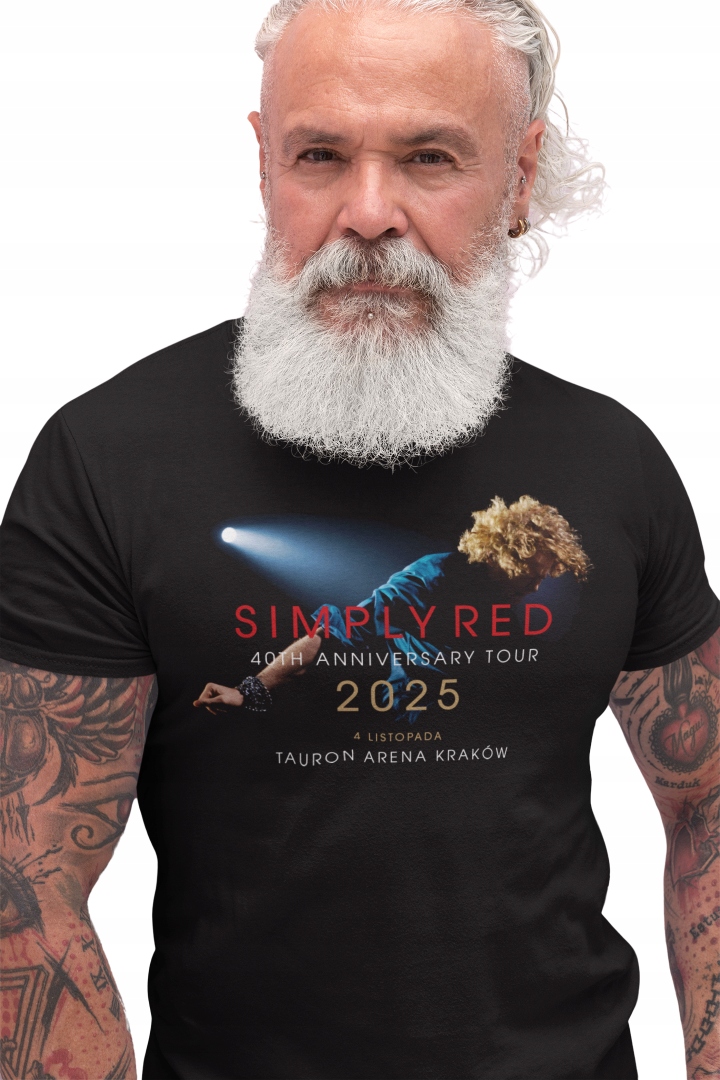SIMPLY RED KOSZULKA T-SHIRT MĘSKI czarny koncert TOUR 2025 prezent L ...