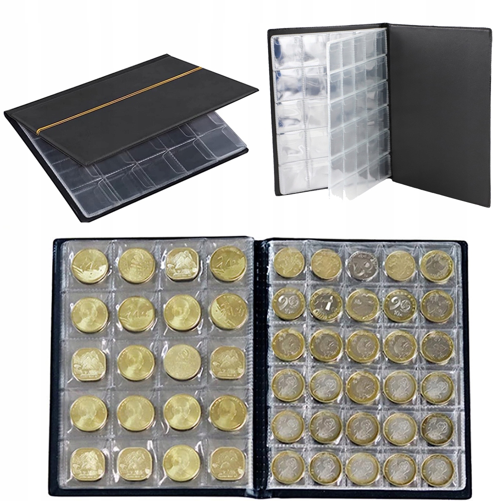 ALBUM DO KOLEKCJI MONET, UCHWYT NA MONETY, ALBUM DO PRZECHOWYWANIA ...