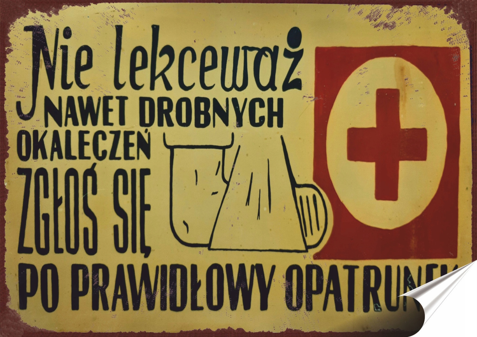 PRL Plakat Samoprzylepny Plakietka (motyw z metalowego szyldu)#17942 ...