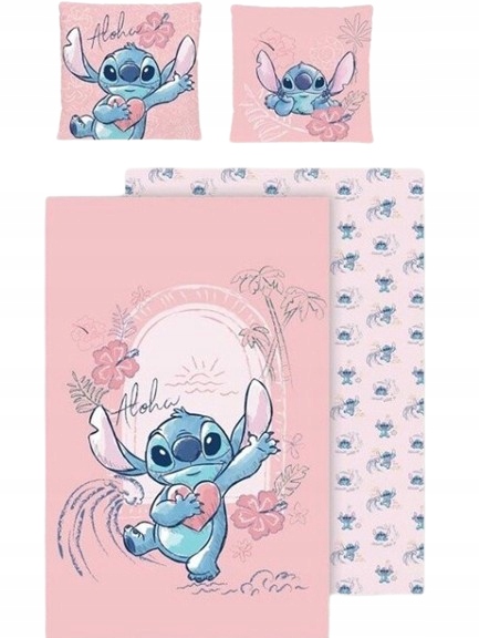DWUSTRONNA POŚCIEL LILO I STITCH ALOHA STITCH DISNEY 140x200 BAWEŁNA ...