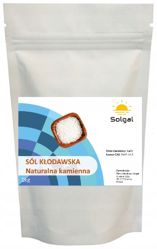 SÓL KŁODAWSKA niejodowana biała SÓL KAMIENNA drobnoziarnista 1kg ...