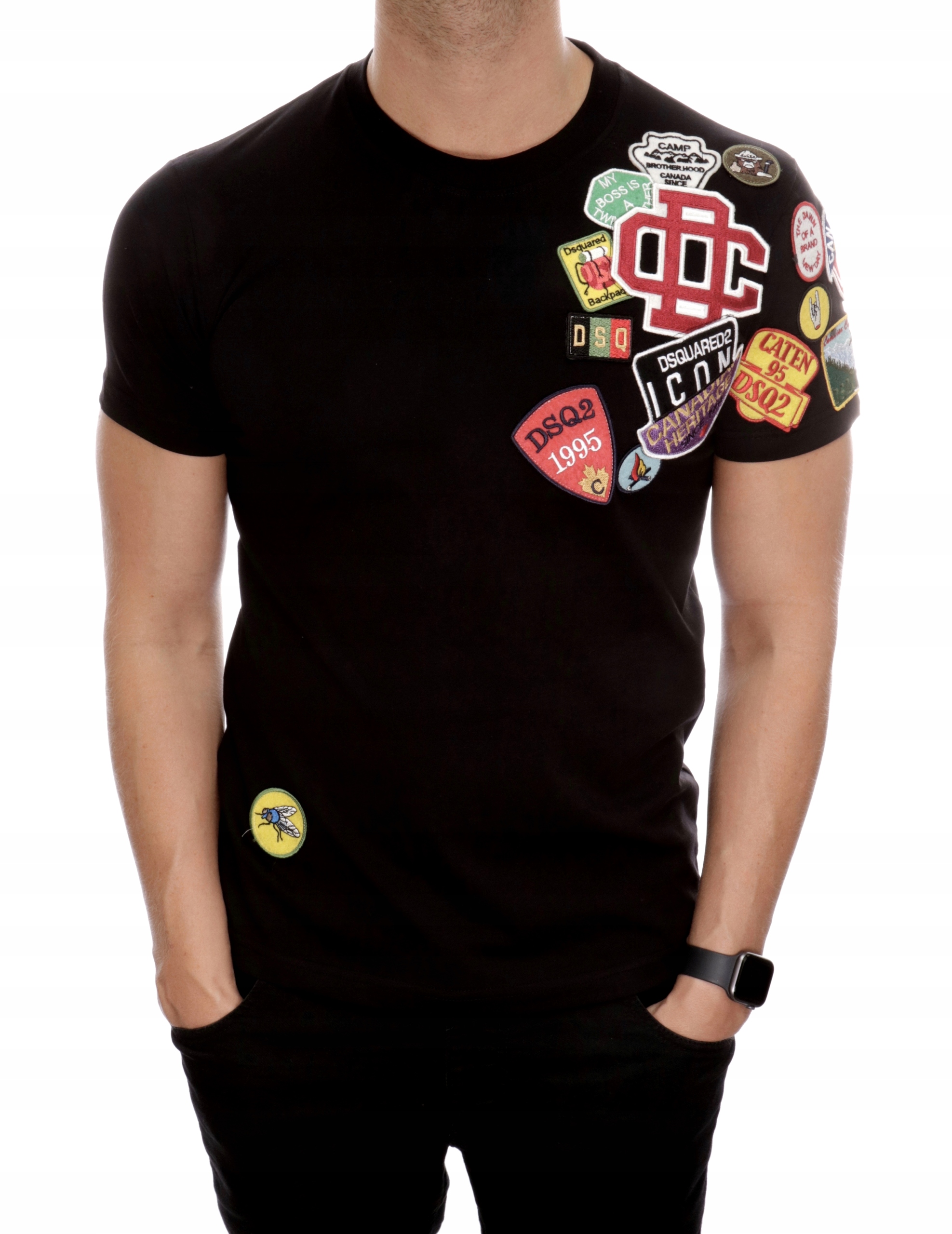 DSQUARED T-SHIRT KOSZULKA MĘSKA CZARNA ICON L 12506315993 - Allegro.pl