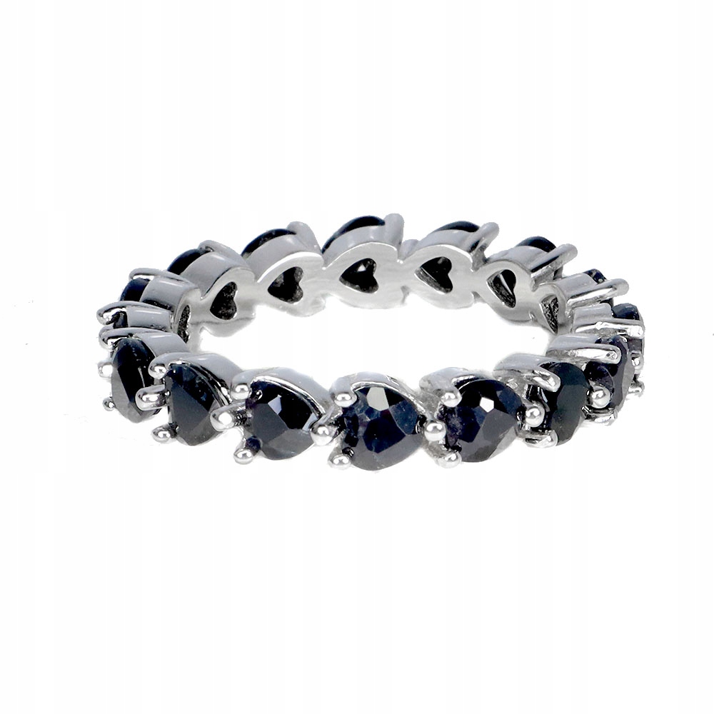 Jemný stříbrný prstýnek prsten modré safíry srdce r 17 za 4389 Kč - Allegro