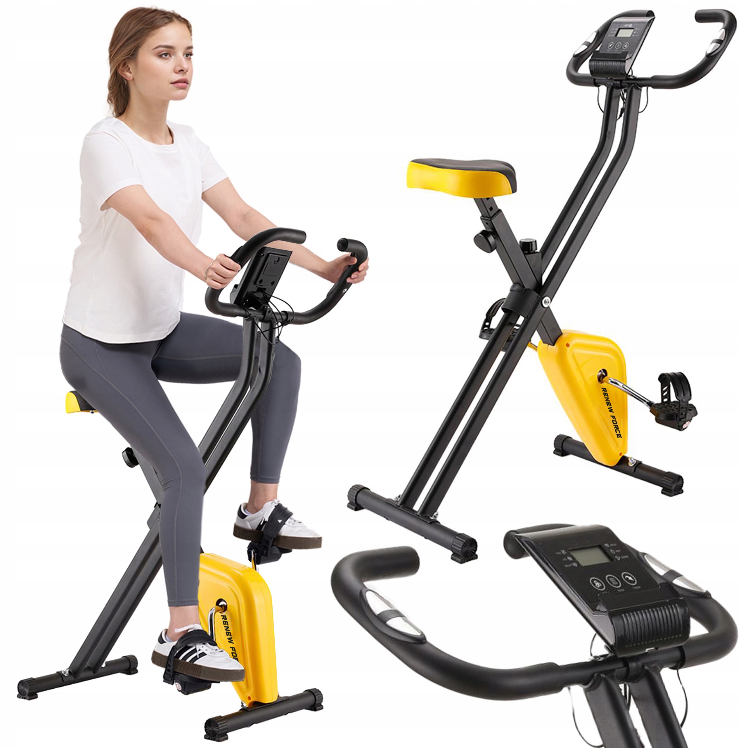 Rower treningowy Renew Force składany mechaniczny pionowy do 110 kg ...