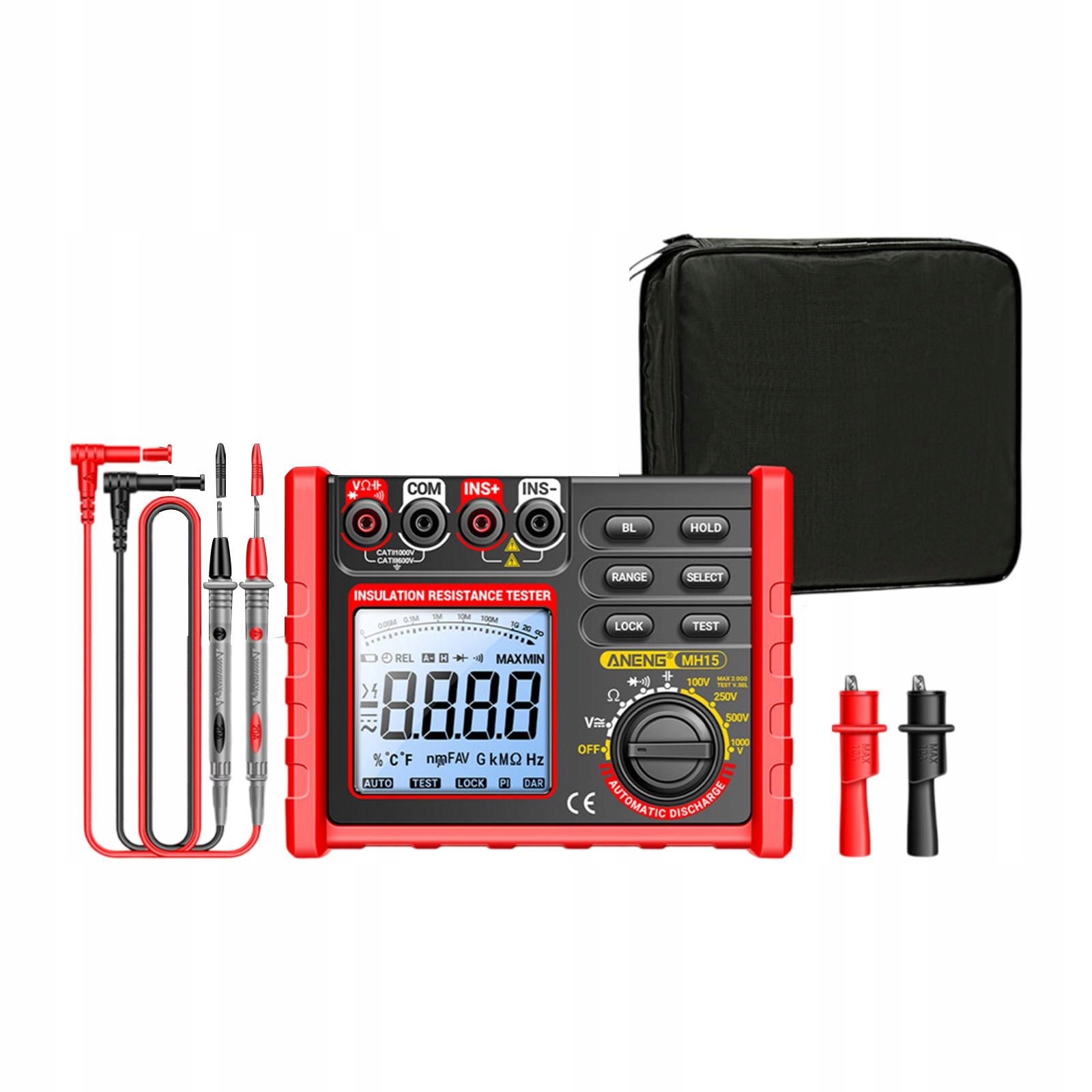 Digital Insulation Resistance Tester Lcd Bk Light Megger, Auto Range ...