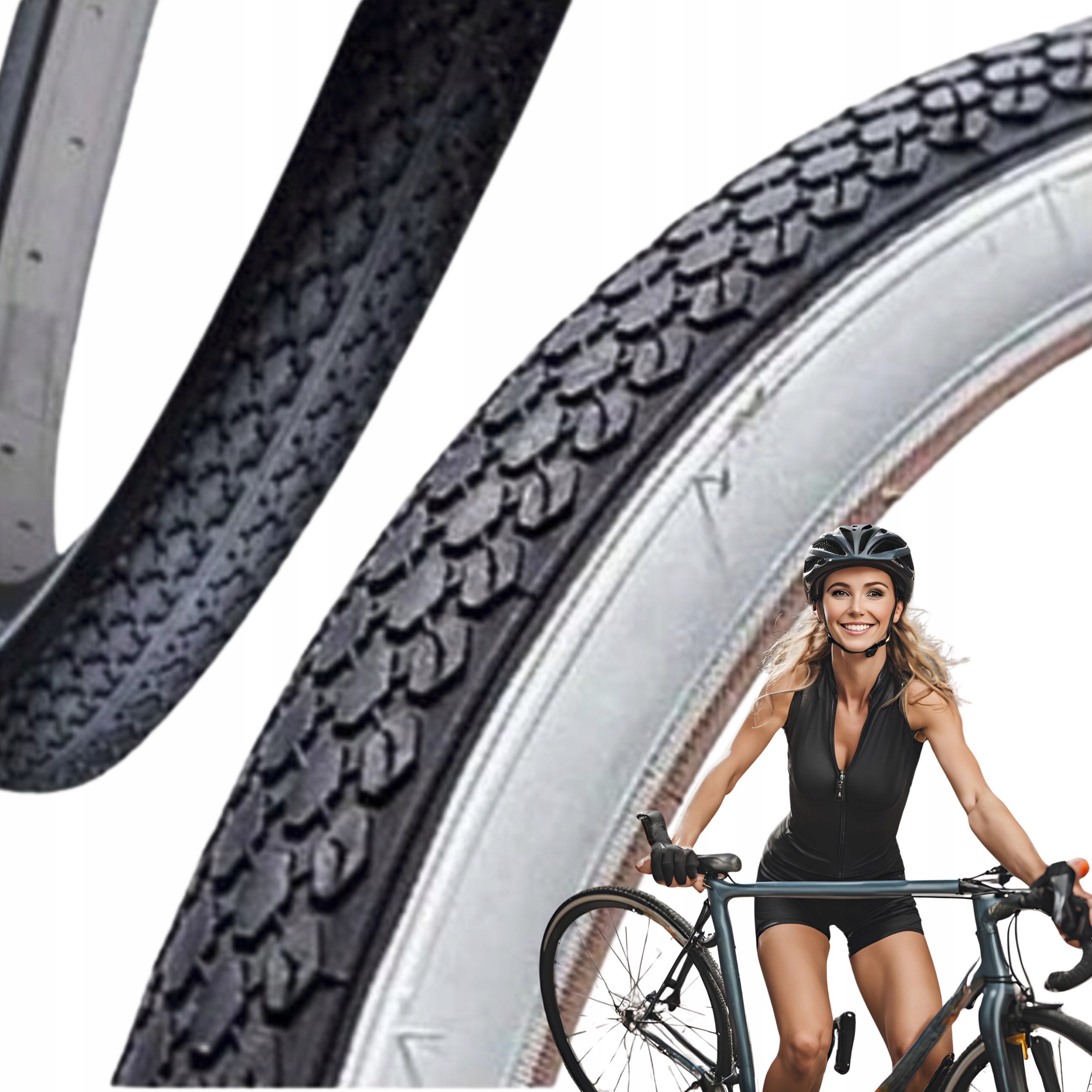 Opona do roweru 26 1.75 559x47 na rower bialy opona 47-559 opona 26x1 ...