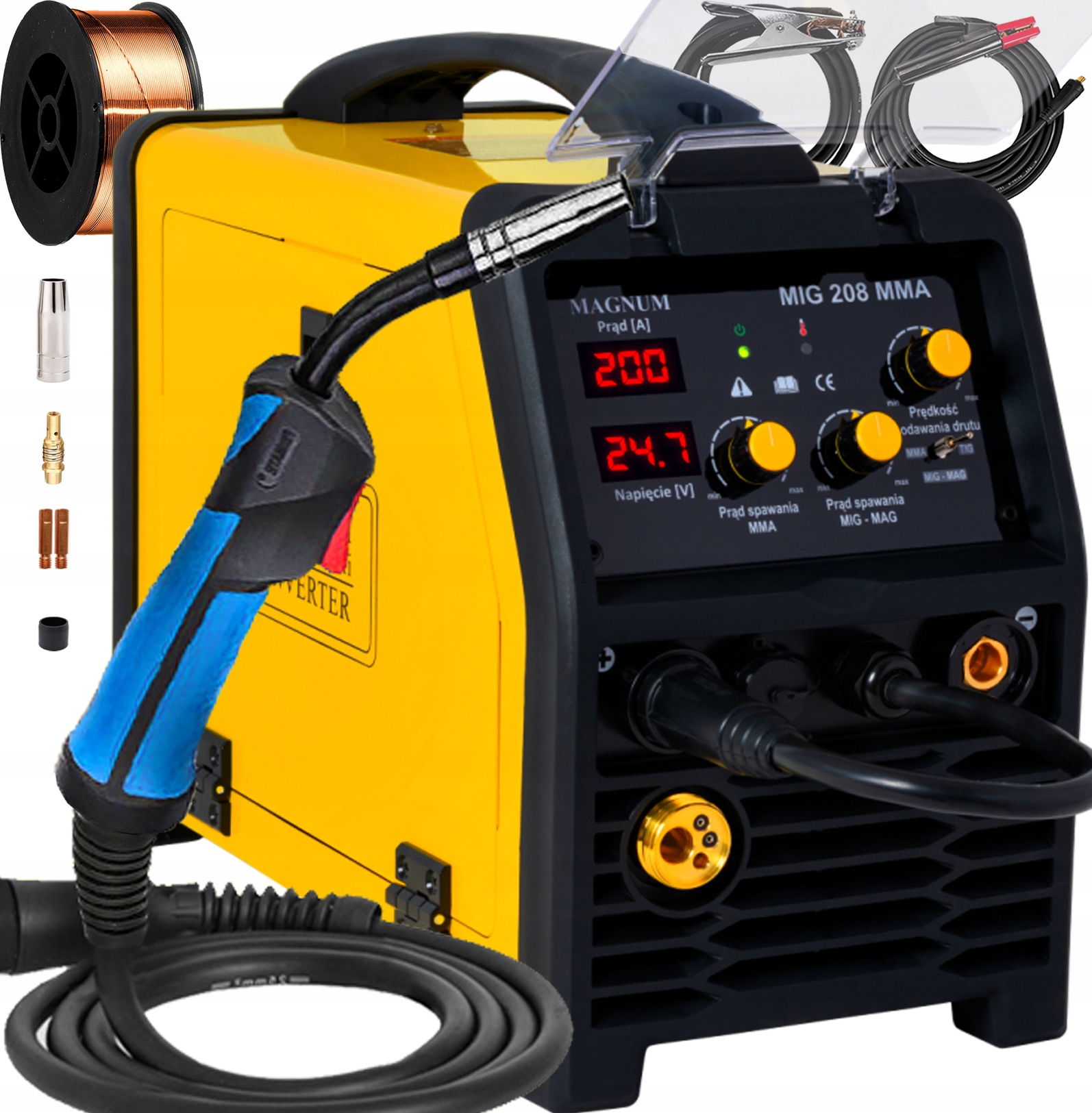 SPAWARKA INWERTOROWA MIG MAGNUM FLUX 200A 230V 2T (5905323106383) • Cena, Opinie • Półautomaty ...