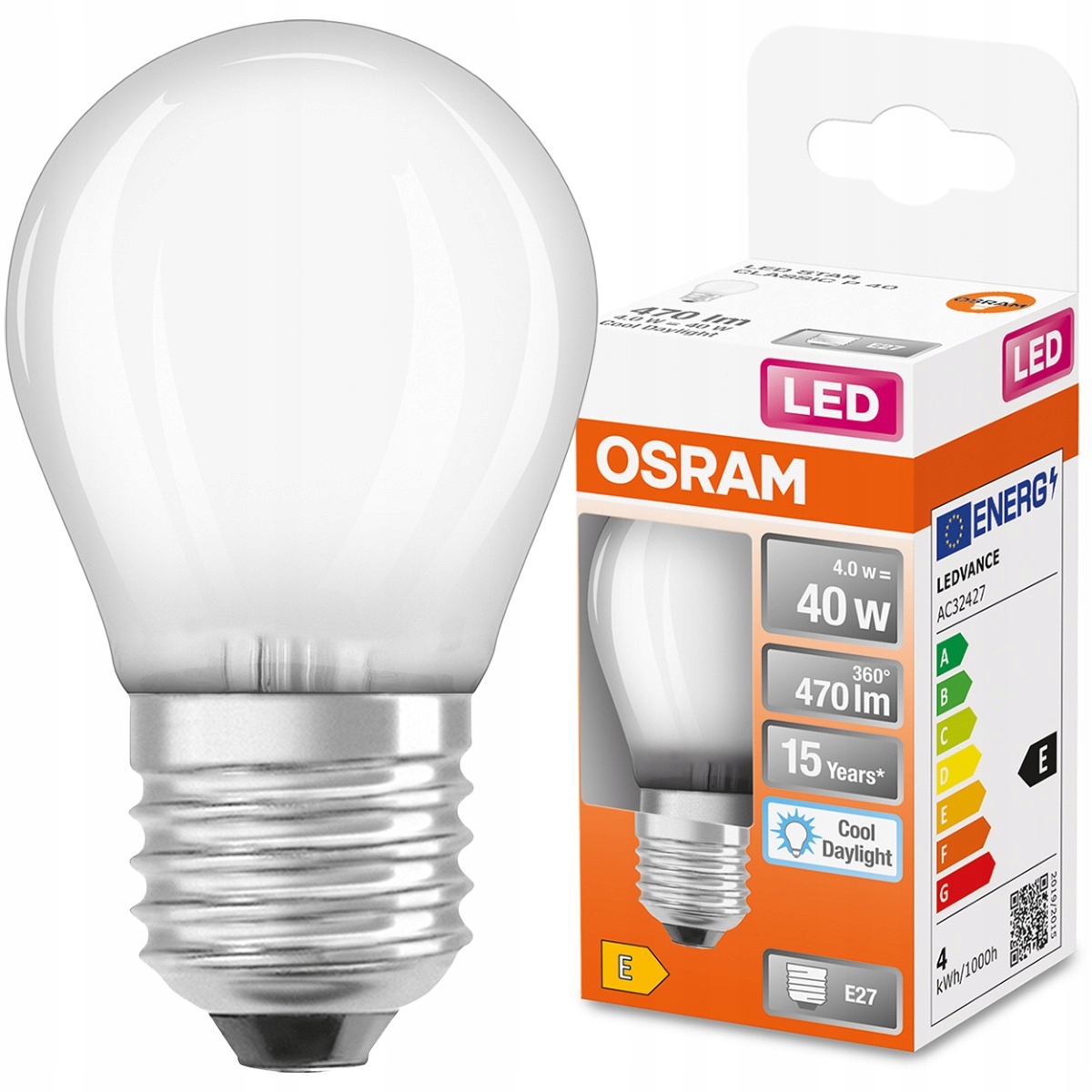 Żarówka LED E27 Kulka 4W 40W 6500K FILAMENT OSRAM (4058075466210 ...