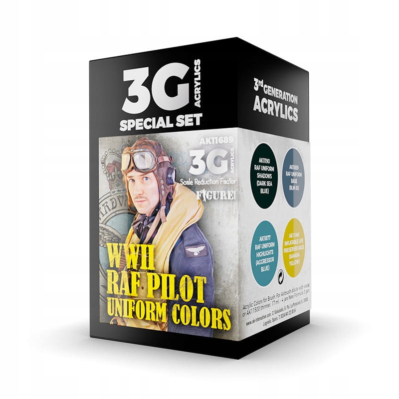 AK INTERACTIVE 11689 Zestaw farb WWII RAF Pilot (8435568312593) • Cena ...