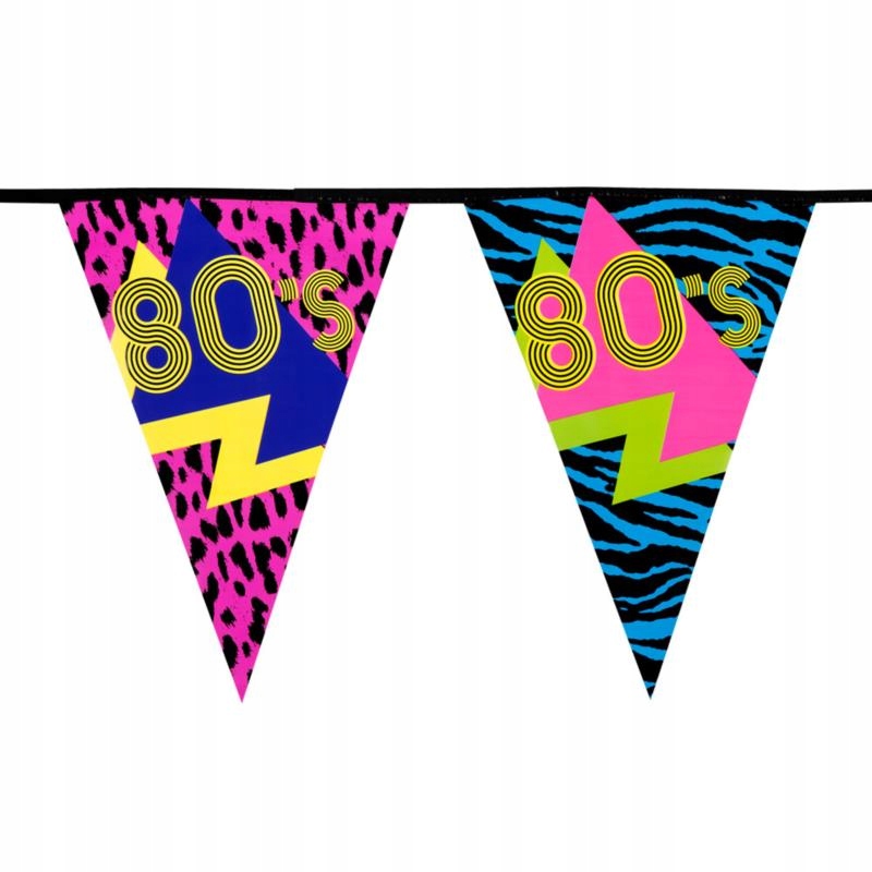 SUPER Vlajky girlanda Disco roky 80-té 6 m 44600 Party PRL za 151.00CZK ...