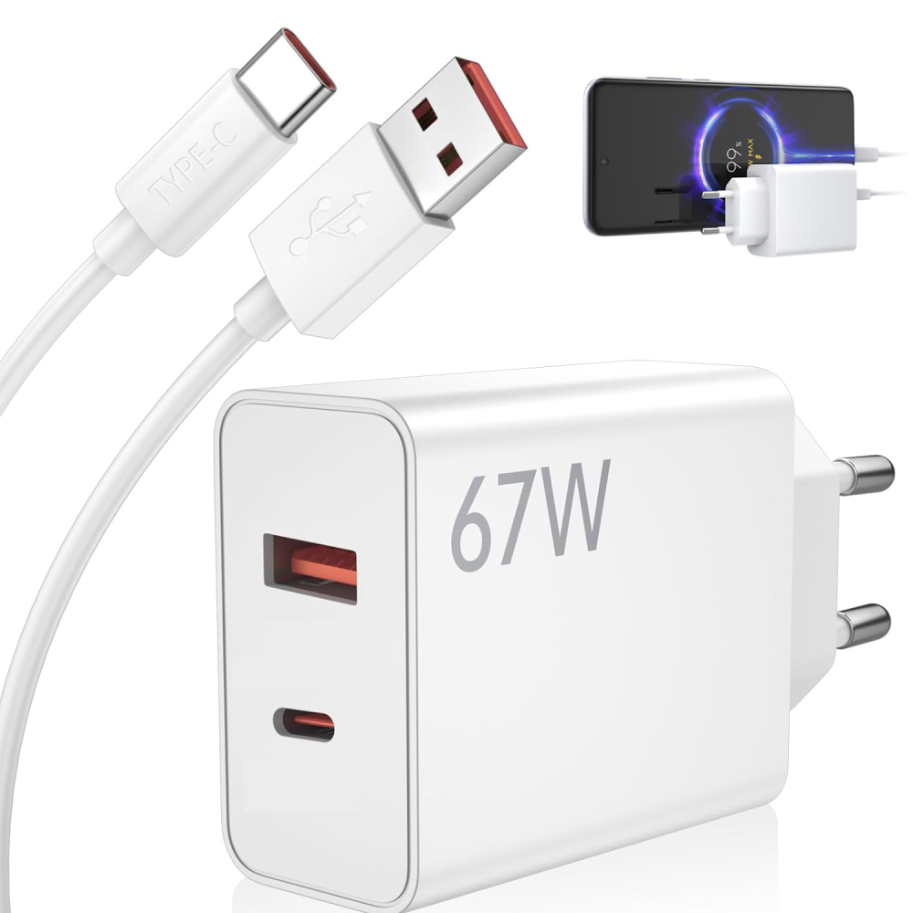 SZYBKA ŁADOWARKA SIECIOWA USB FAST CHARAGE TYP-C PD QC 67W + KABEL 1M - Sklep, Opinie, Cena w ...