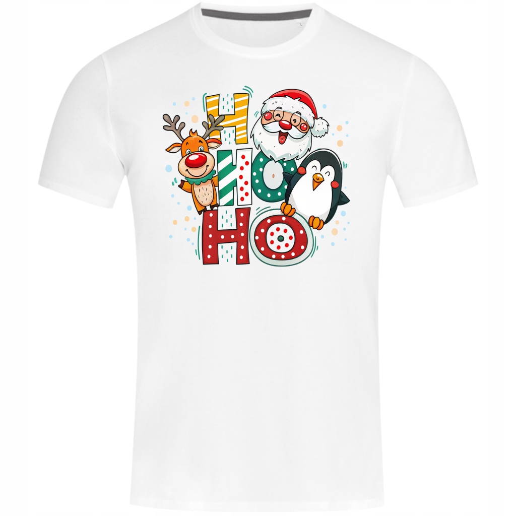 Férfi karácsonyi póló Mikulás rénszarvas HO HO HO pingvin ünnepi stílus ...