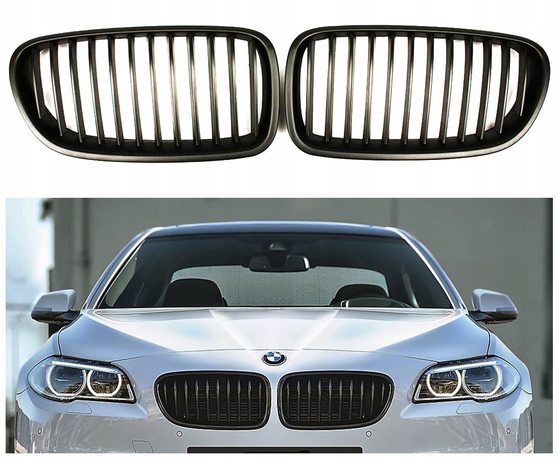 027MB NERKI W GRILL ATRAPY CZARNY MATT dla BMW F10 F11 F18 2010-2016 NA ...