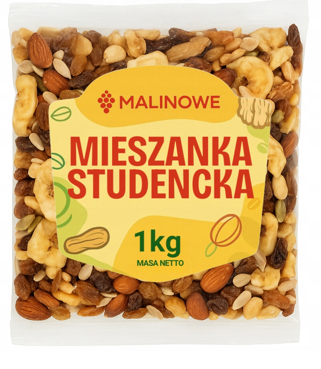 Mieszanka studencka Malinowe 1000 g (5904576309862) • Cena, Opinie • Mieszanki bakaliowe ...
