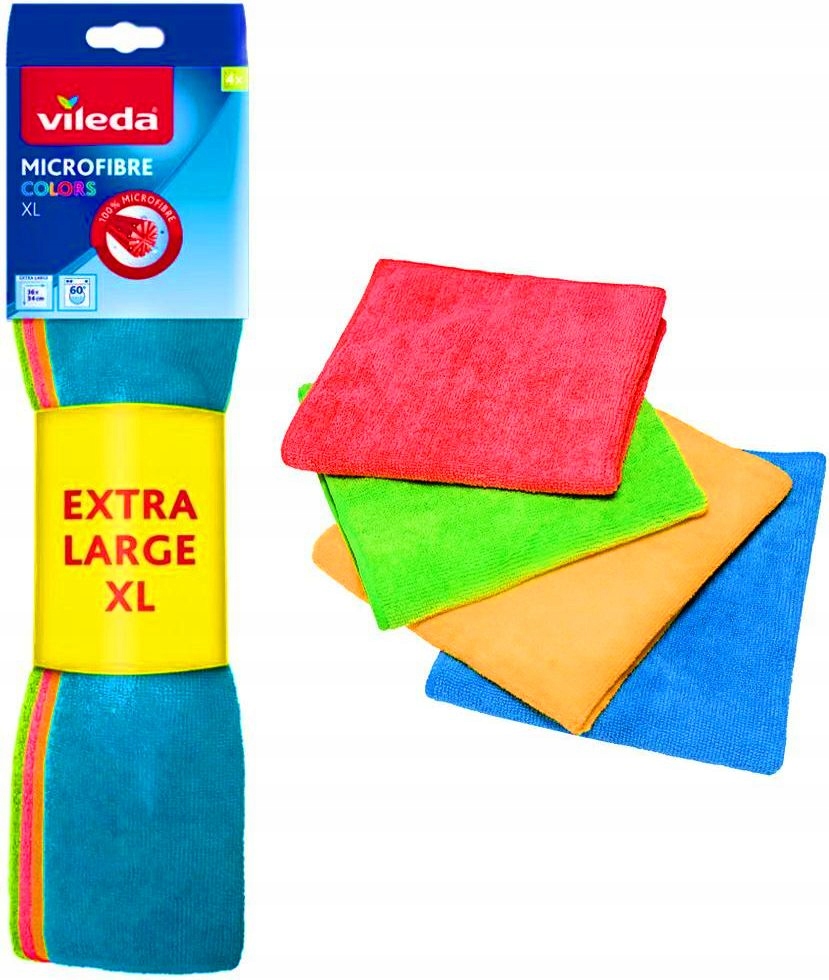 VILEDA Microfibre XL 4pack ścierki z mikrofibry (4023103147232) • Cena ...