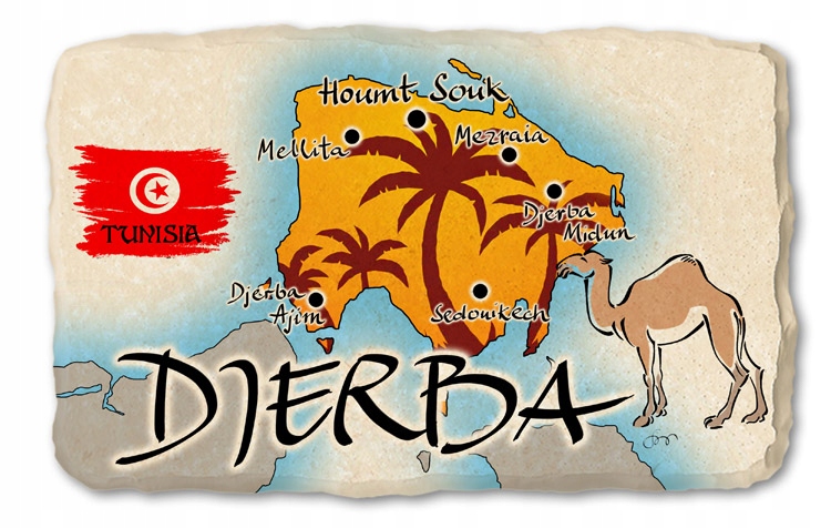 DŻERBA DJERBA TUNEZJA magnes na lodówkę kamień 693 (5906850630044) • Cena, Opinie • Magnesy na ...