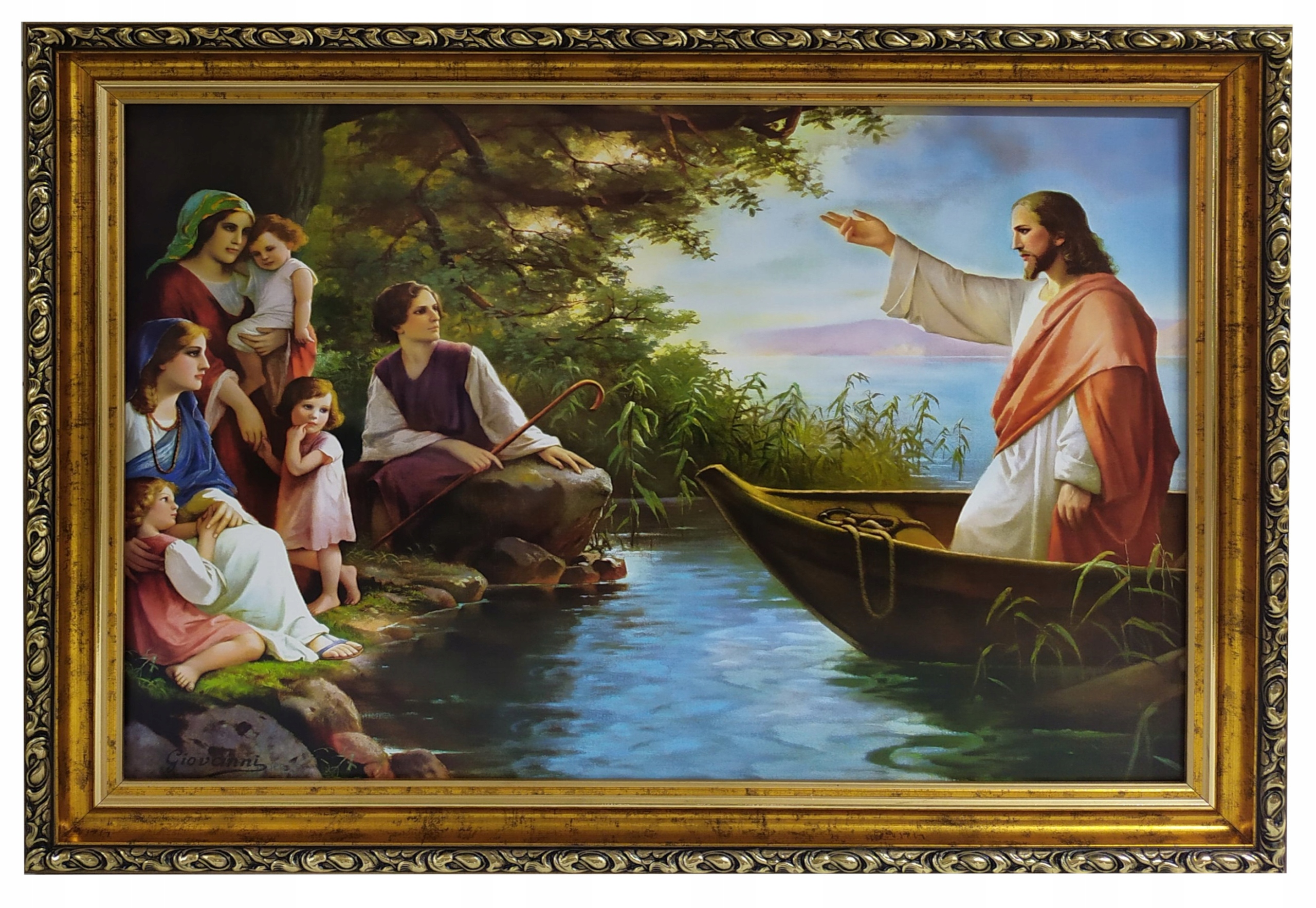 OBRAZ PANA JEZUSA NAUCZAJĄCEGO NA ŁODZI 70X110 cm (5060875548941 ...