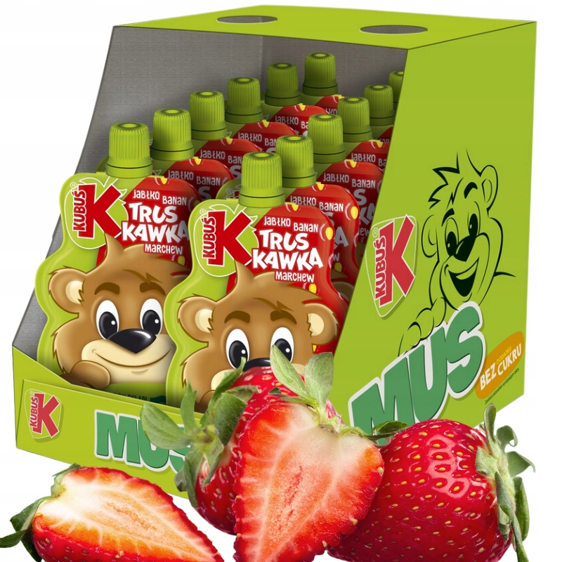 Mus Owocowy dla Dzieci Kubuś 100% TRUSKAWKA Jabłko Banan Marchew ... Mus Owocowy dla Dzieci Kubuś 100% TRUSKAWKA Jabłko Banan Marchew ...