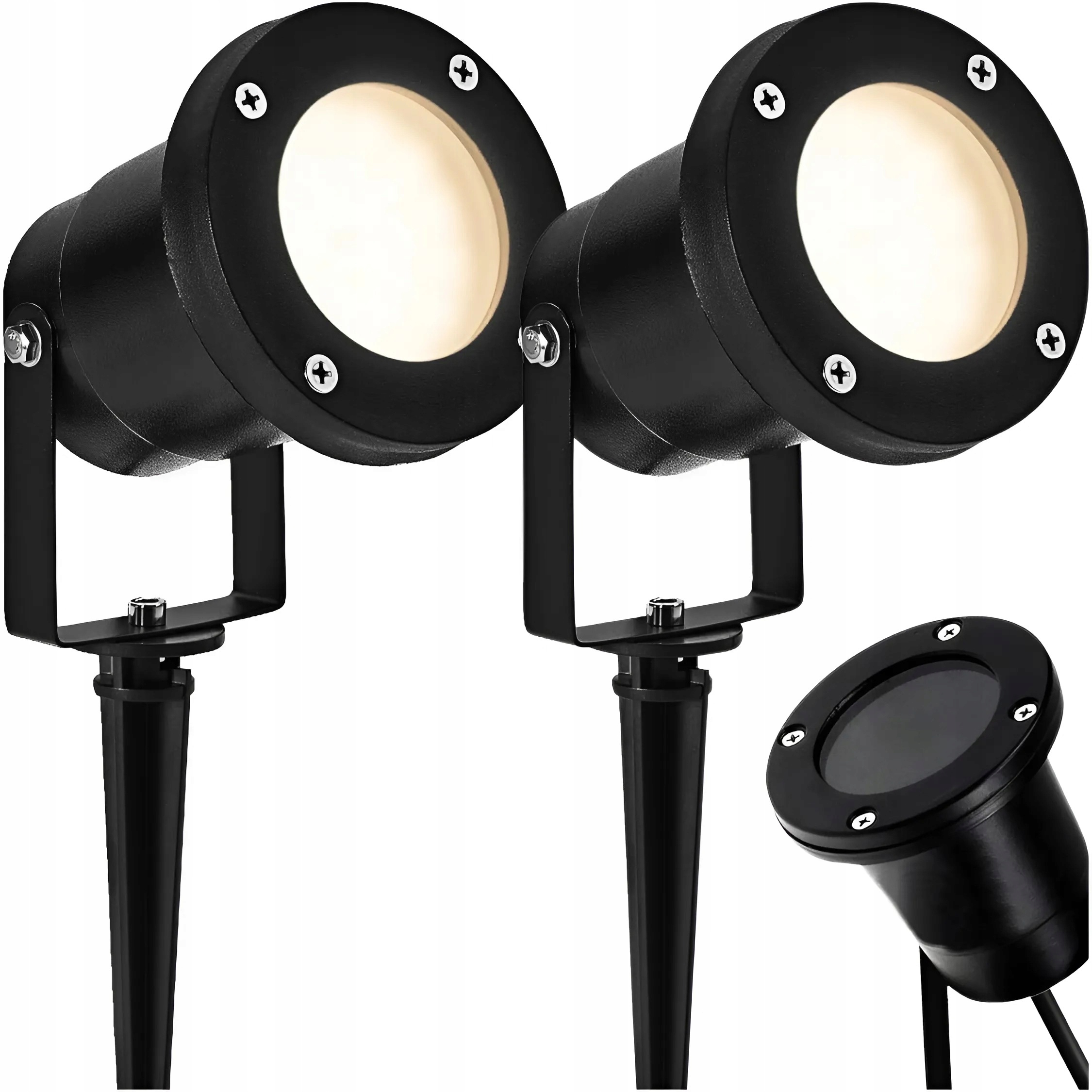 2X LAMPA OGRODOWA LED REFLEKTOR WBIJANY GU10 IP65 SZCZELNA Z PRZEWÓD ...