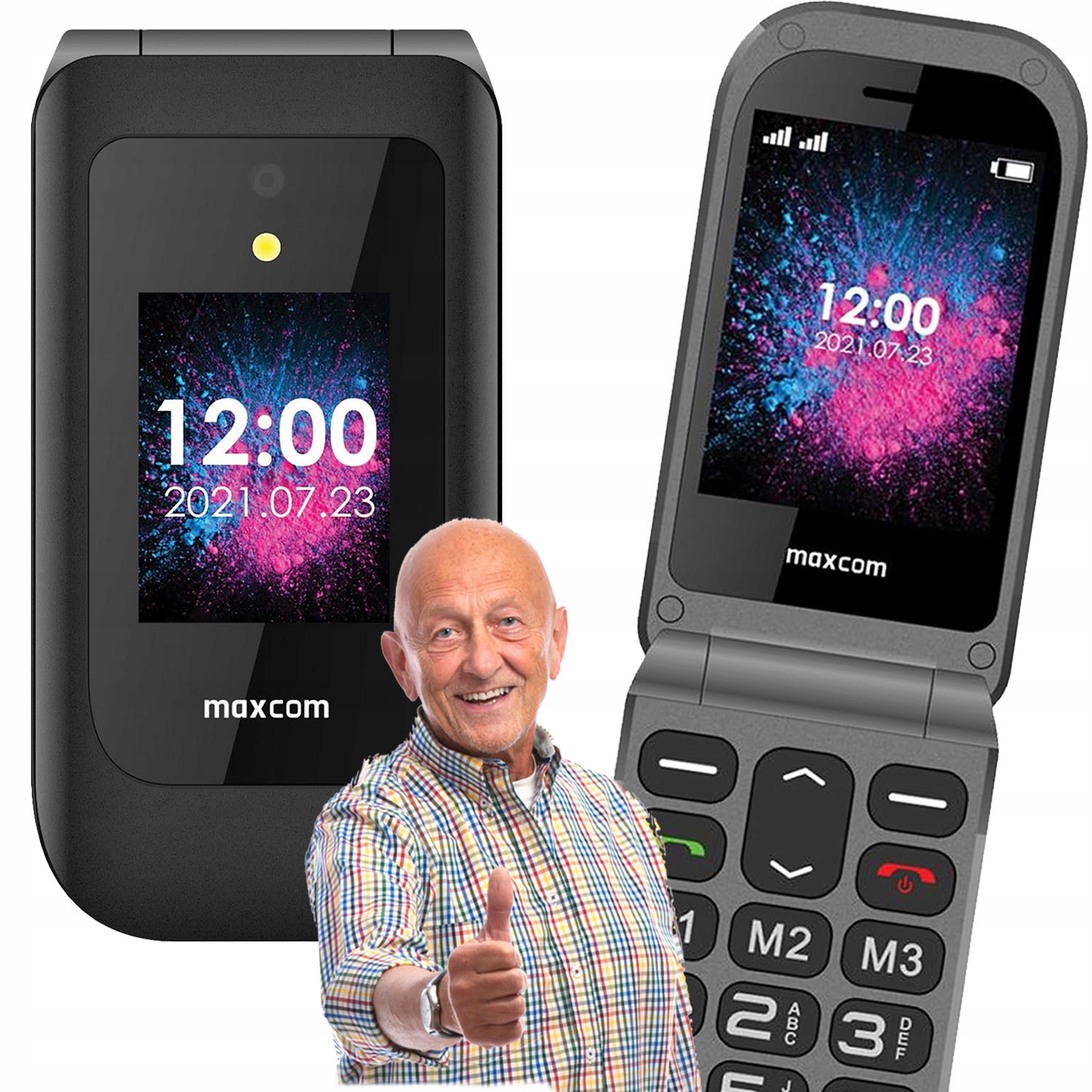 NOWY TELEFON DLA SENIORA MAXCOM MM827 4G LTE KLAPKA SOS FM ZEWNĘTRZNY ...