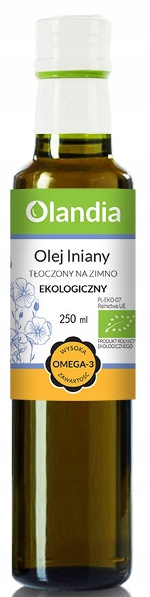OLEJ LNIANY TŁOCZONY NA ZIMNO BIO 250 ml - OLANDIA (5902020648482) • Cena, Opinie • Olej ...