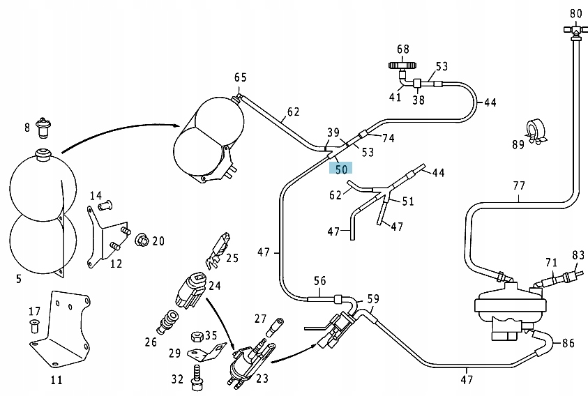 Rozgałęźnik trójnik przewodu podciśnienia 3,5mm Mercedes A6010780245 za ...