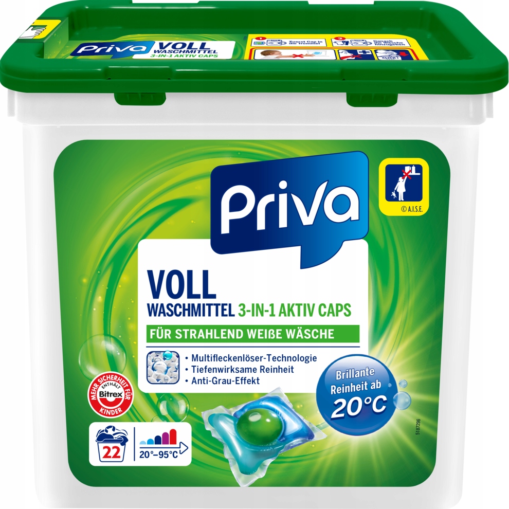 Priva VOLL Waschmittel Kapsle na praní 3 v 1 – 22 praní za 206.00CZK ...