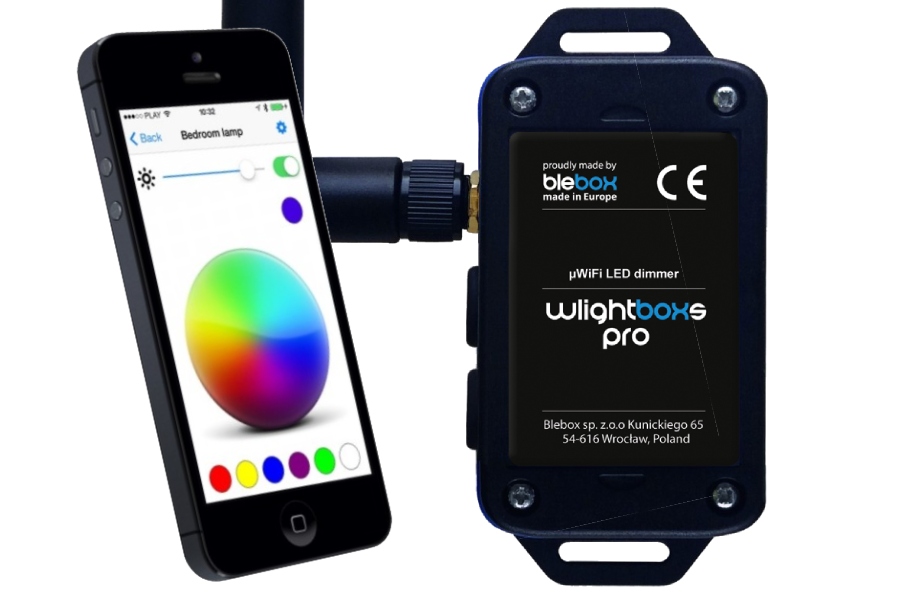 Sterownik Blebox wLightBoxS Pro WiFi ściemniacz LED 12-24V DC antena ...