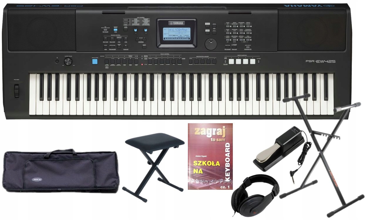 YAMAHA PSR-EW425 EW-425 KEYBOARD KLAWISZ DO NAUKI SET 021 15192735521 ...