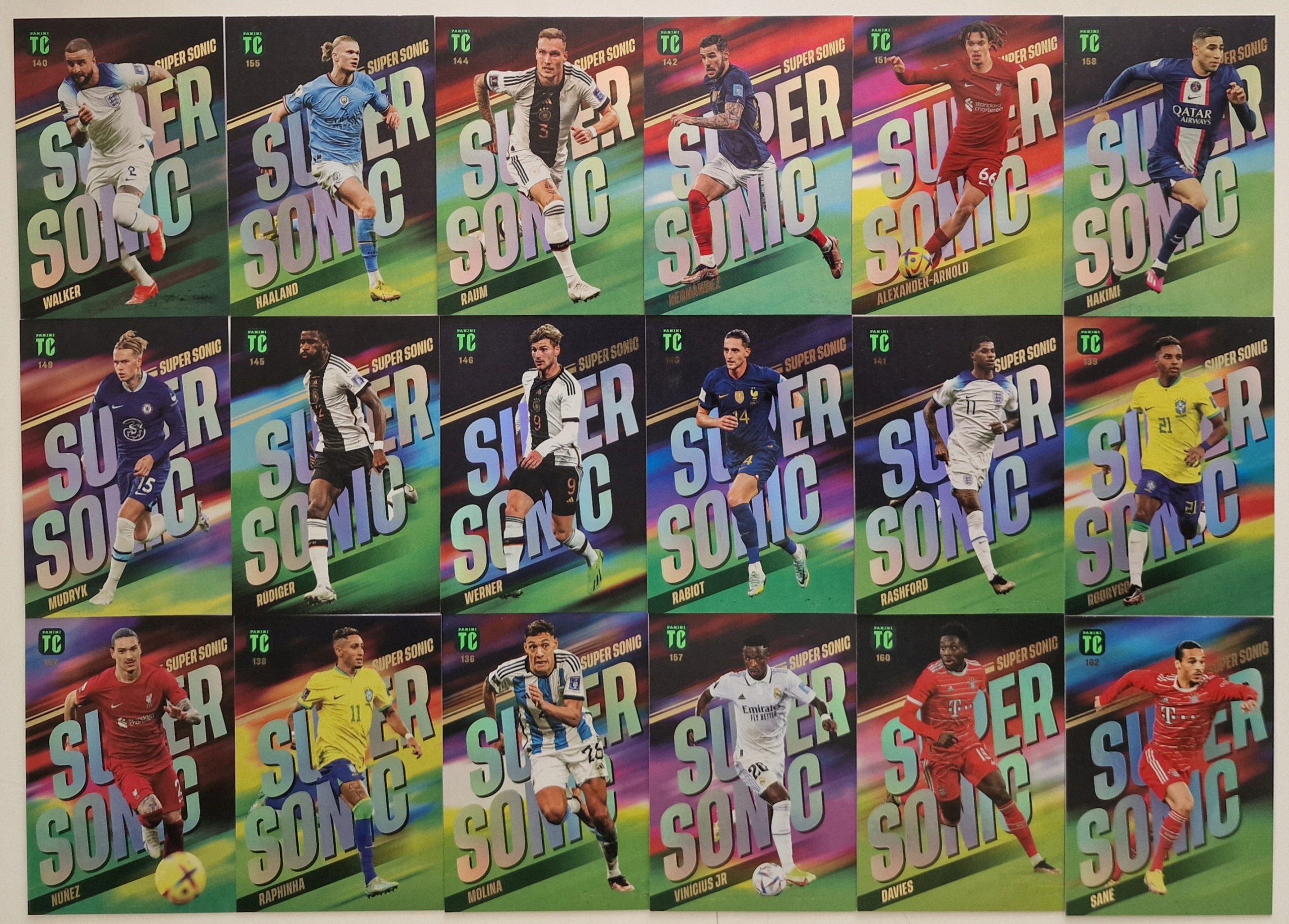 2023 Panini Top Class 18 Kart Electric Haaland Hakimi Vinicius Rodrygo ...