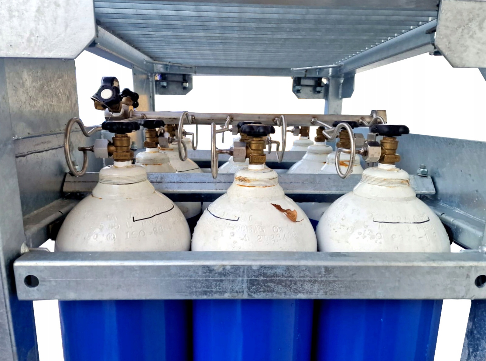 WIĄZKA BUTLI AZOTOWA 12X BUTLA GAZOWA 50L AZOT BOX PALETA SKRZYNIA ...