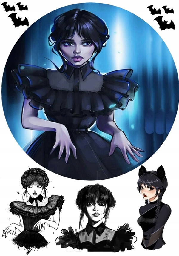 Opłatek na tort WEDNESDAY zestaw POSTACI (5901780807580) • Cena, Opinie ...