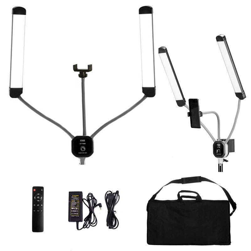 Lampa LED kosmetyczna 50W dwuramienna z pilotem i torbą (0736542969542 ...