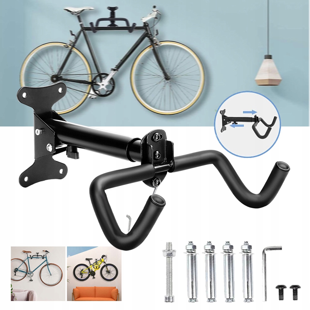 STOJAK NA ROWER WIESZAK ŚCIENNY REGULOWANY DO GARAŻU UCHWYT ROWEROWY ...