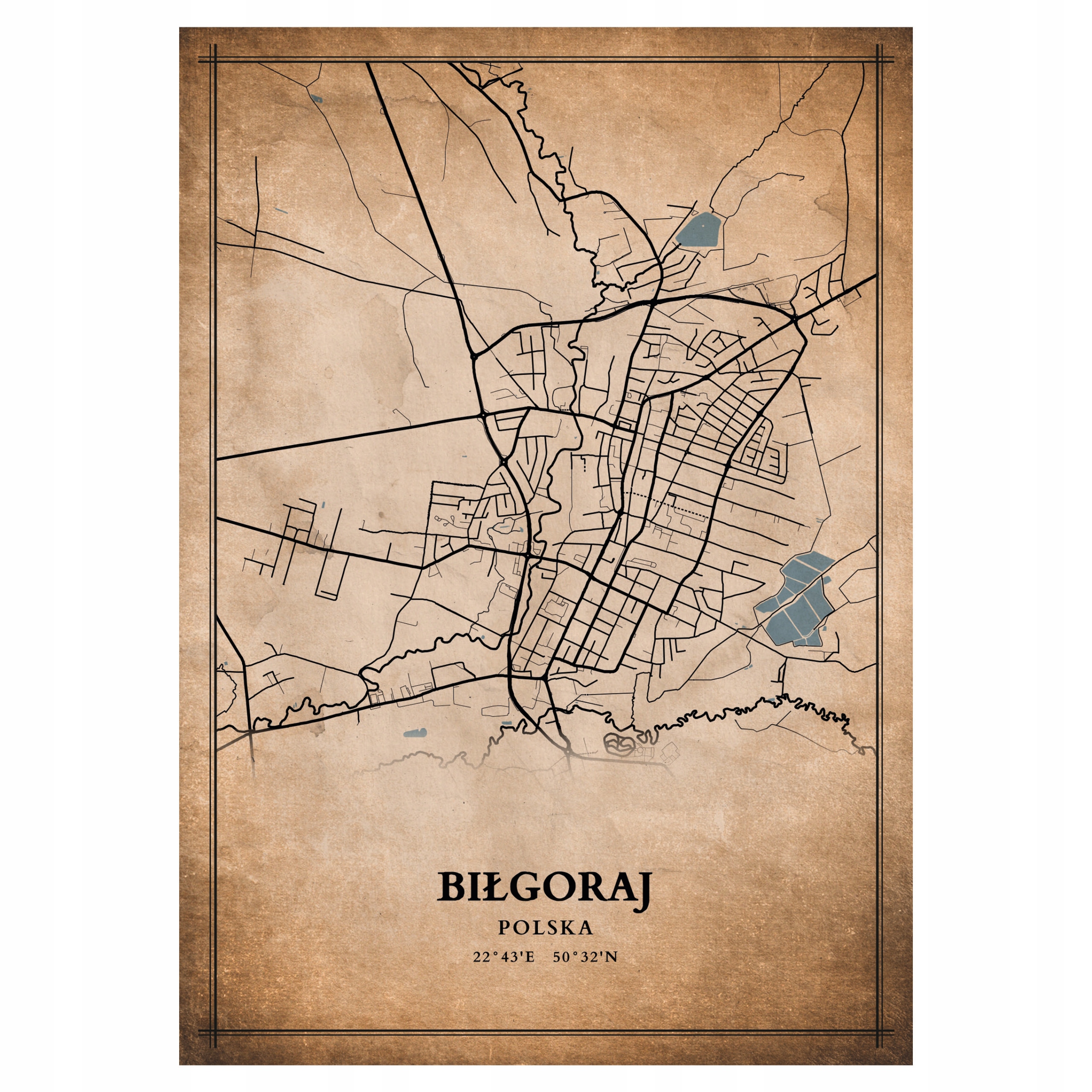 Plakat mapa vintage bez ramy 50 x 70 cm • Cena, Opinie • Plakaty ...