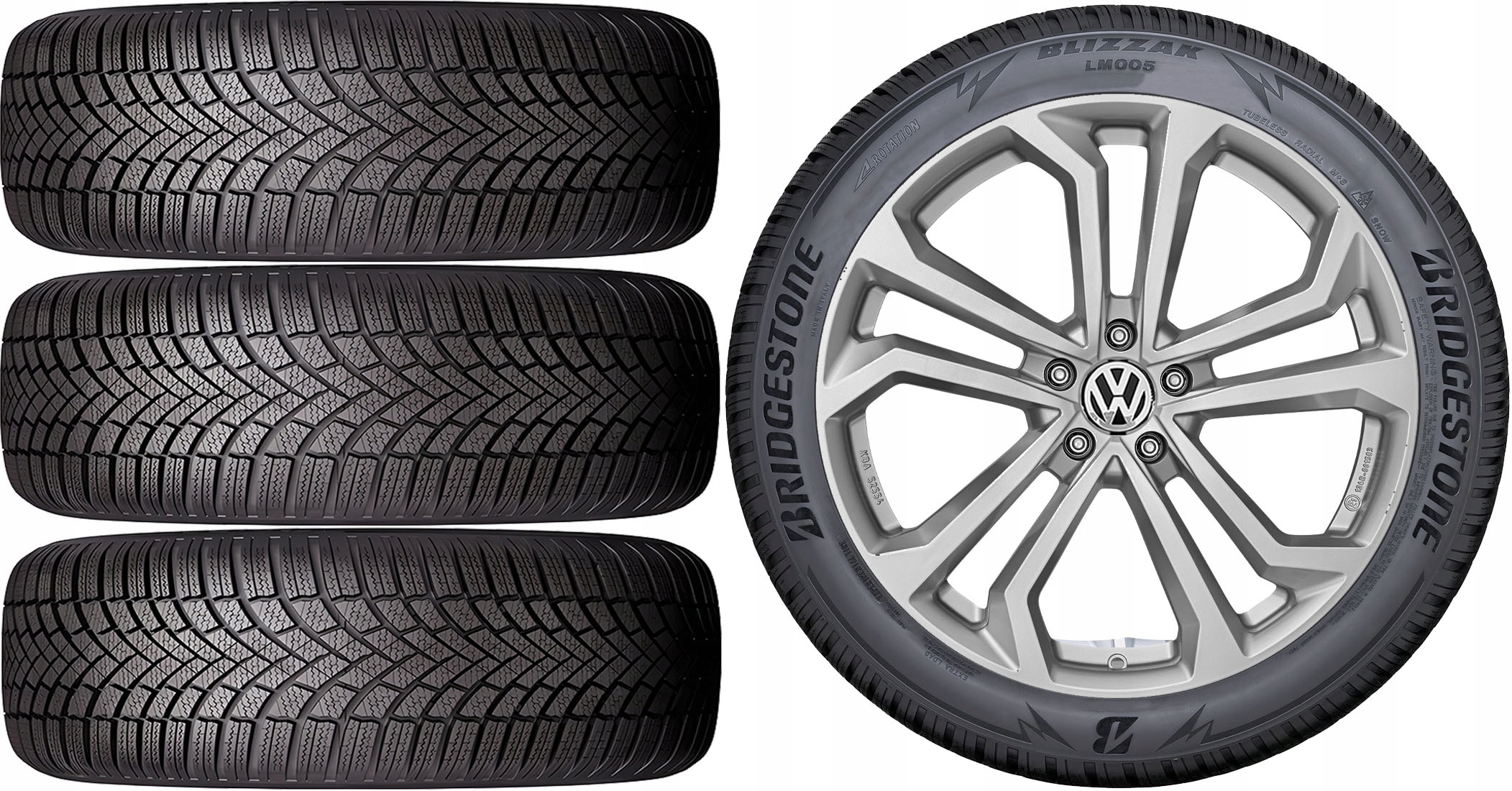 KOŁA ZIMA VW Jetta 6 VI Bridgestone 205/50R17 za 5288,01 zł z Bieruń ...