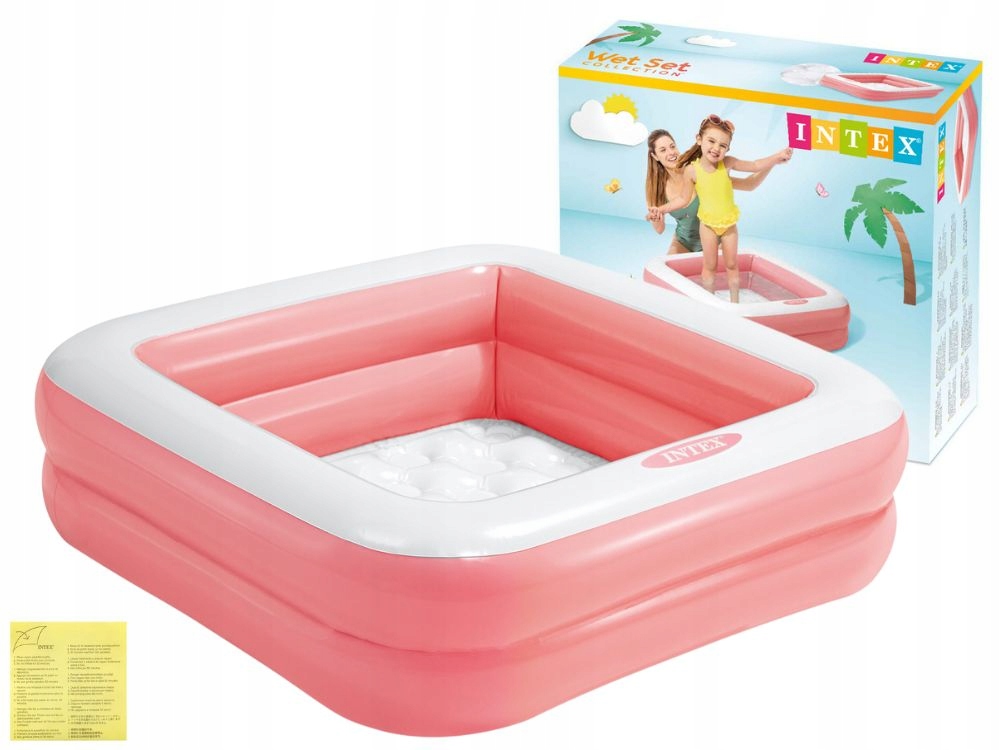 Intex 57100 bazének čtverec 85 x 85 x 23 cm růžový - Allegro