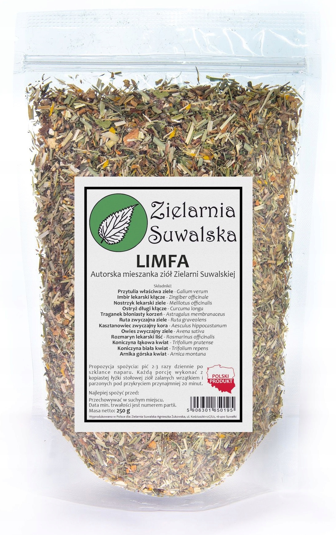 Zioła Limfa Zielarnia Suwalska 250 g (5906301650195) • Cena, Opinie ...