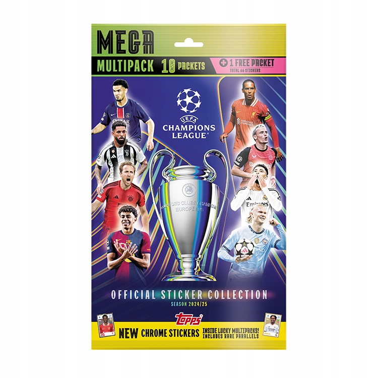 UEFA CHAMPIONS LEAGUE STICKER 2024/2025 MEGA MULTIPACK - 11 SASZETEK ...