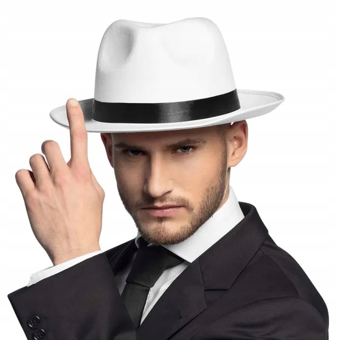 KAPELUSZ BIAŁY JACKSON AL CAPONE GANGSTER (5903697618419) • Cena ...
