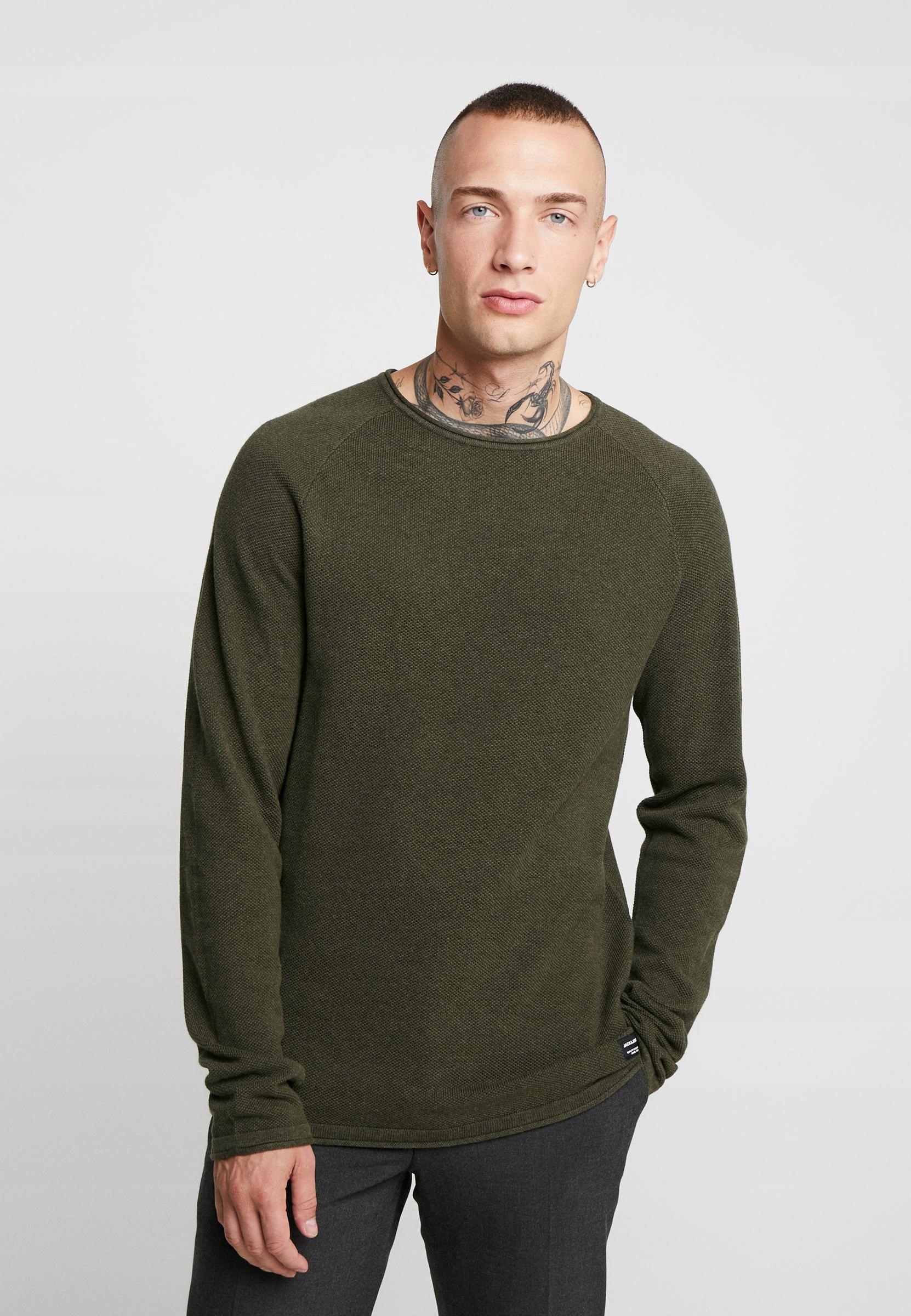 Jack&Jones sweter zielony okrągły rozmiar XL • Cena, Opinie • Swetry ...