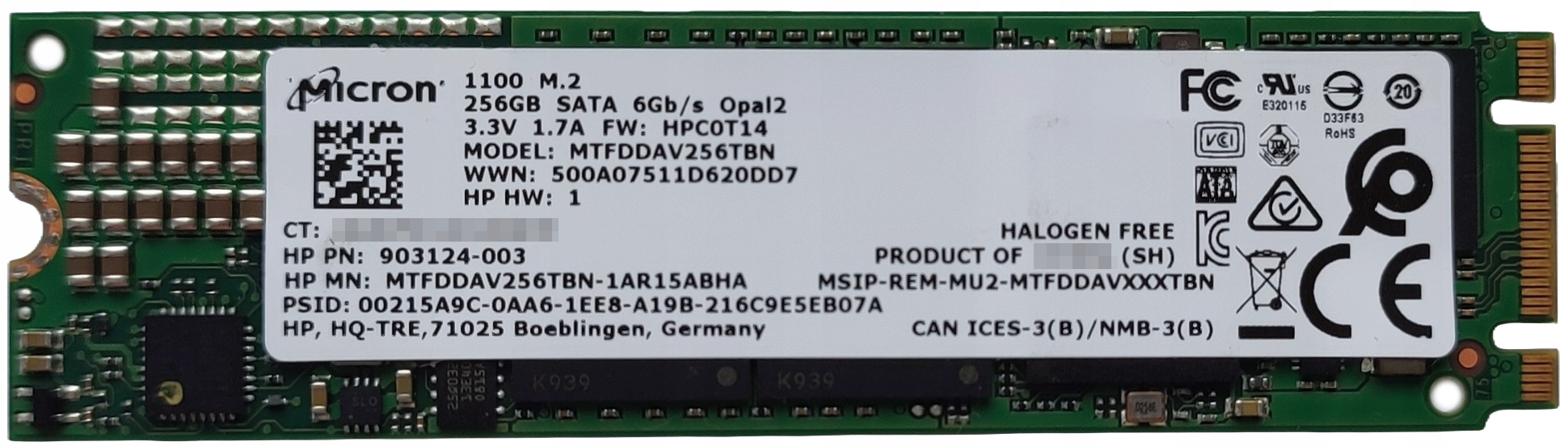 Dysk m.2 SATA3 256GB Micron 1100 (MTFDDAV256TBN) 530/500MB/s - porównaj ...