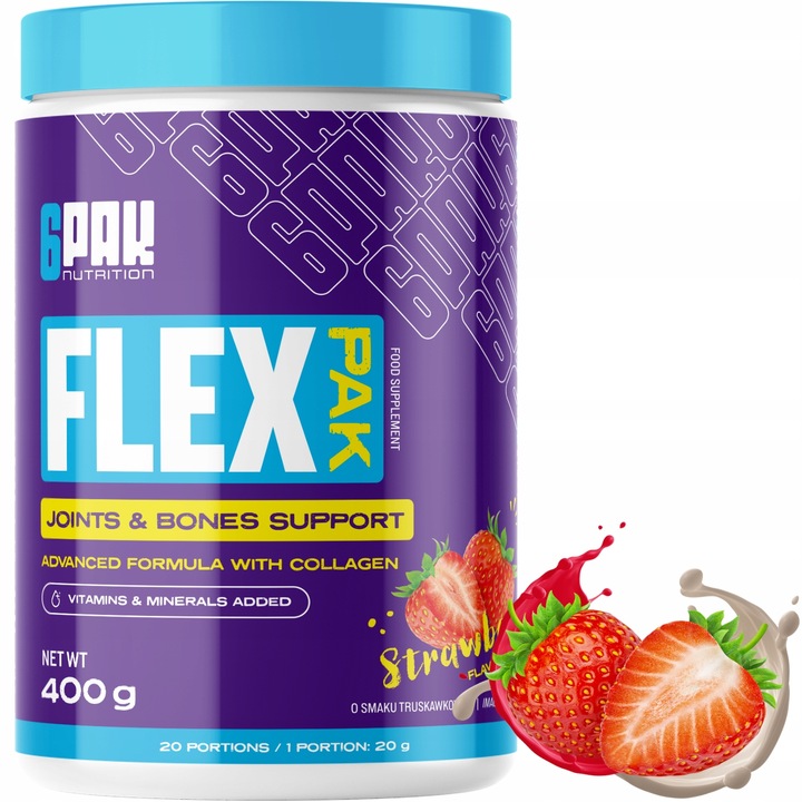 6PAK Nutrition FLEX PAK - 400g truskawka (5902811814676) • Cena, Opinie ...