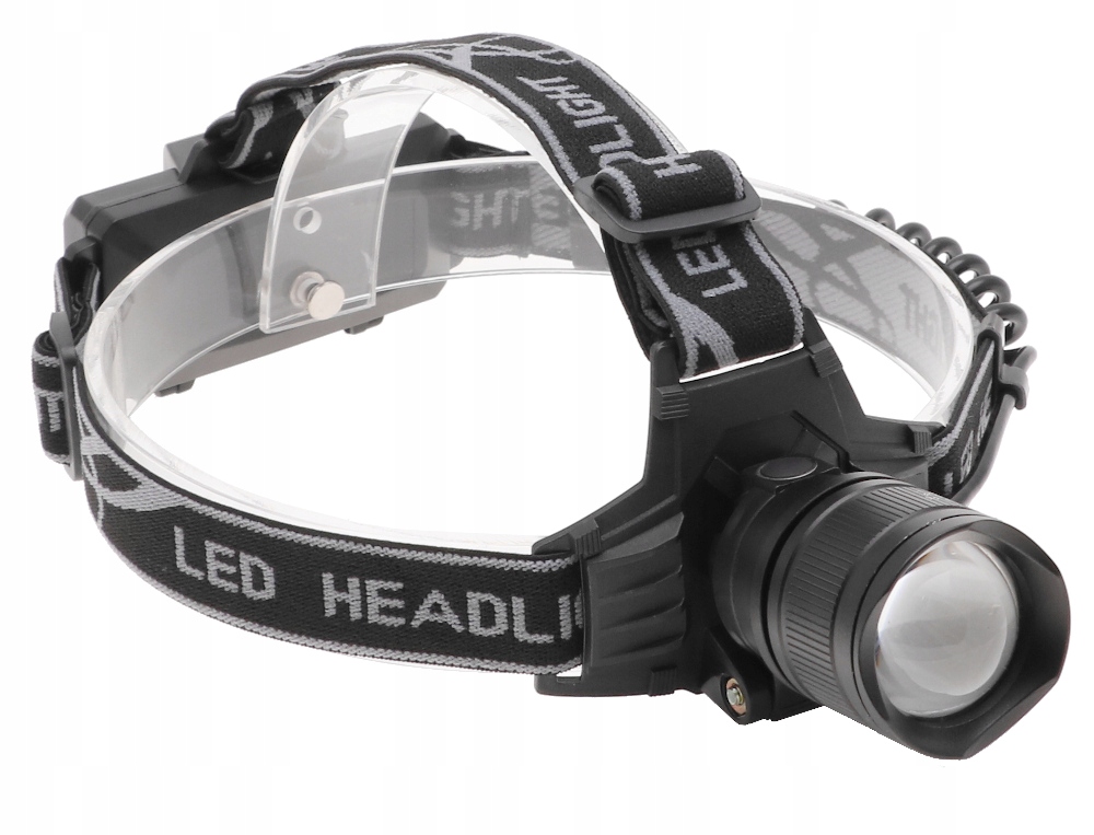 LATARKA Czołowa LED P90 TYLNE Światło Czerwone ZOOM Czołówka SOS 2845 ...